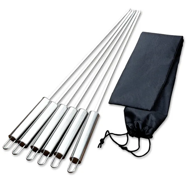 Badia Grill & Accessories » Long Stainless Steel Flat BBQ Skewer Set