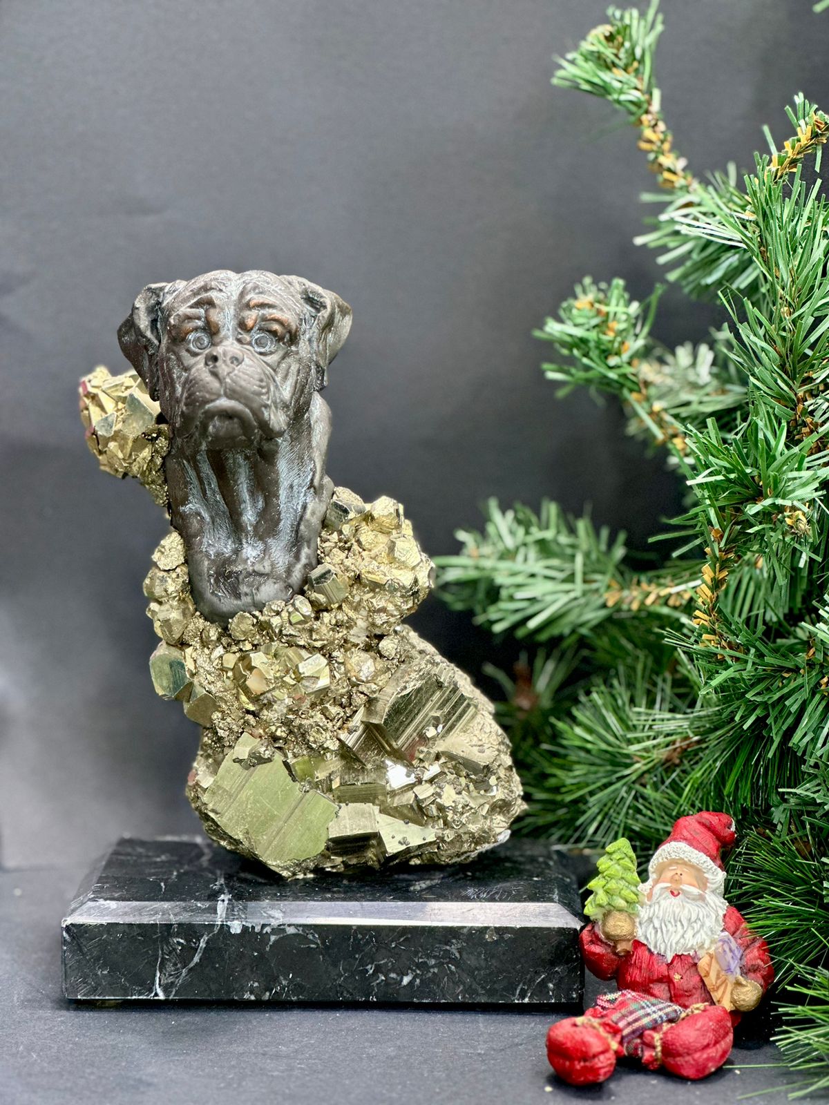 House of Fossils and Gems » Dog Statue with Pyrite