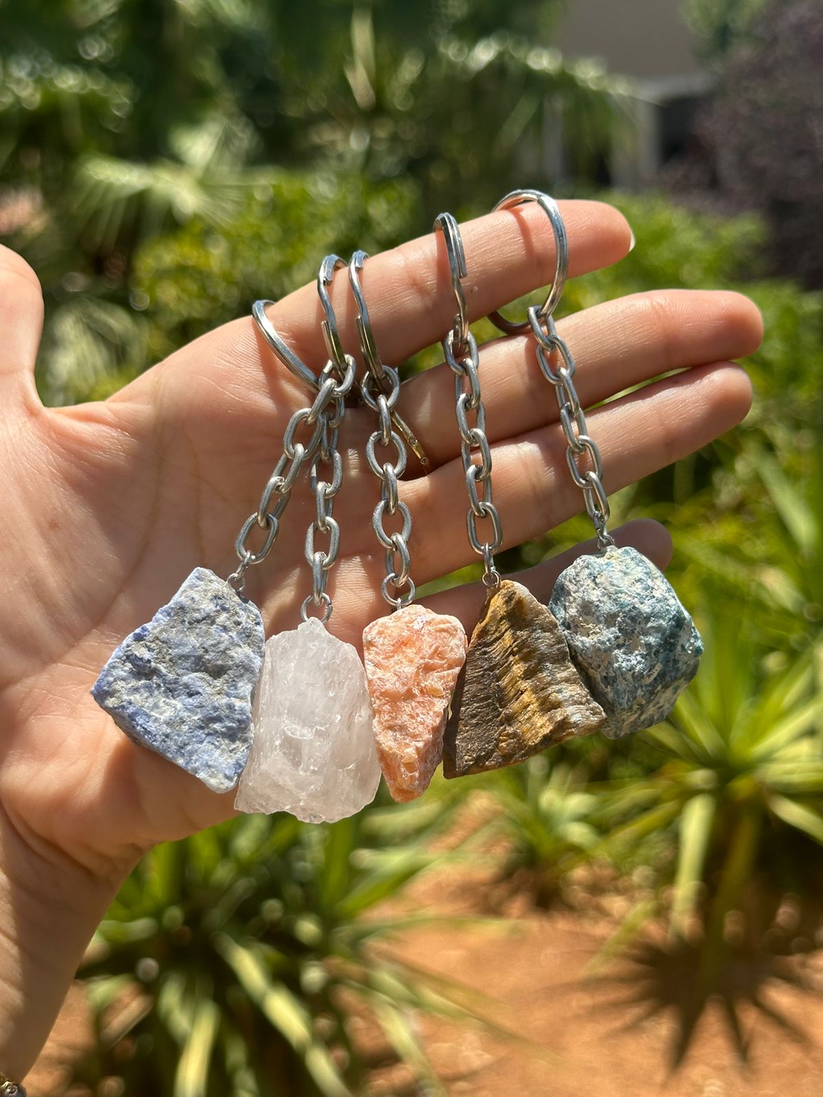 House of Fossils and Gems » Rough stone keychain