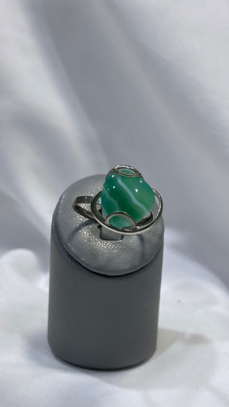 House of Fossils and Gems » Green agate ring